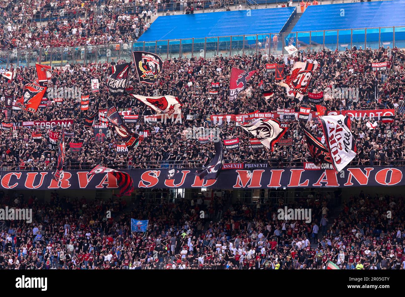 Milan, Italy. 06th May, 2023. Italy, Milan, may 6 2023: supporters of ...