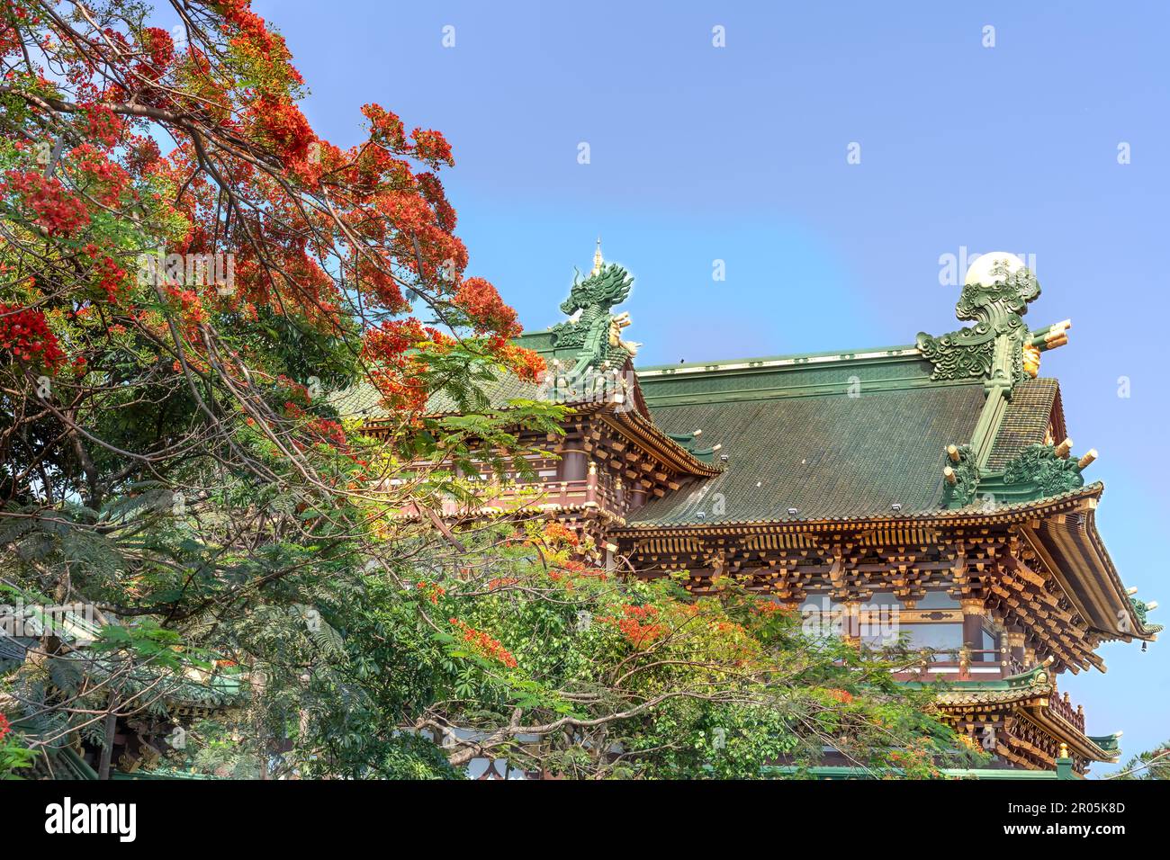 Admire the ancient temple of Minh Thanh in Pleiku city, Vietnam Stock ...