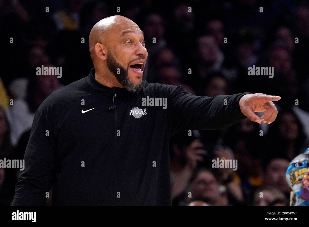 Los Angeles Lakers head coach Darvin Ham gestures during the second ...