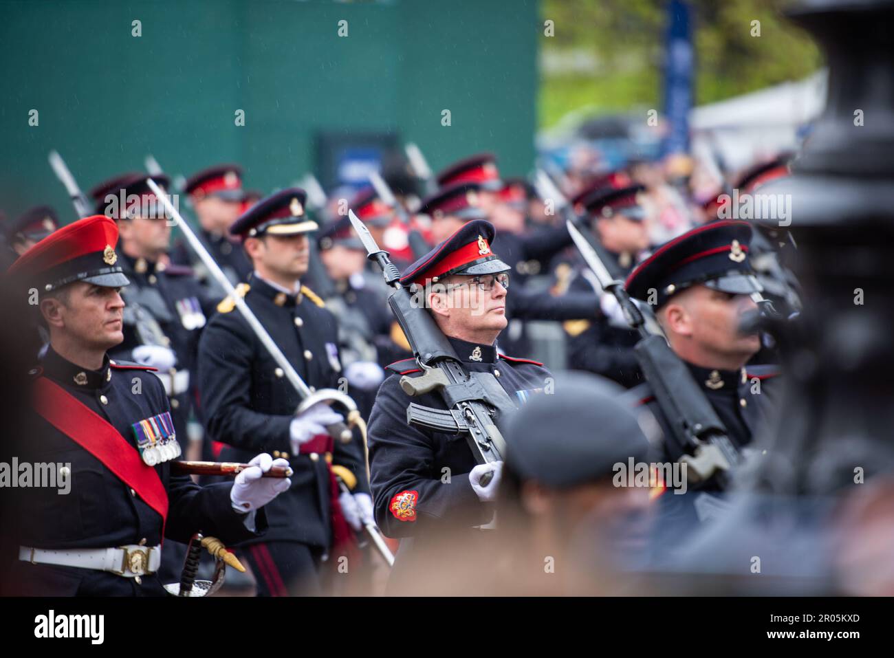 London, UK. 06th May, 2023. The military procession marches towards ...