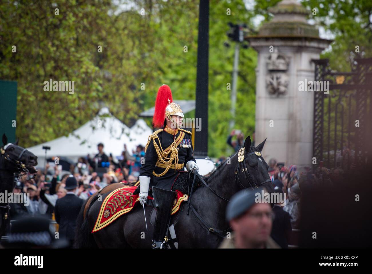 London, UK. 06th May, 2023. The military procession marches towards ...