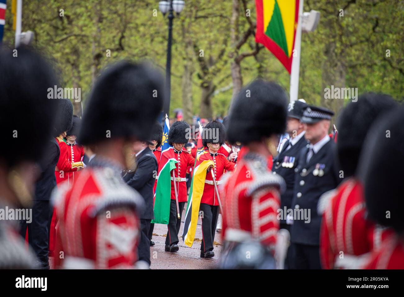 London, UK. 06th May, 2023. The military procession marches towards ...