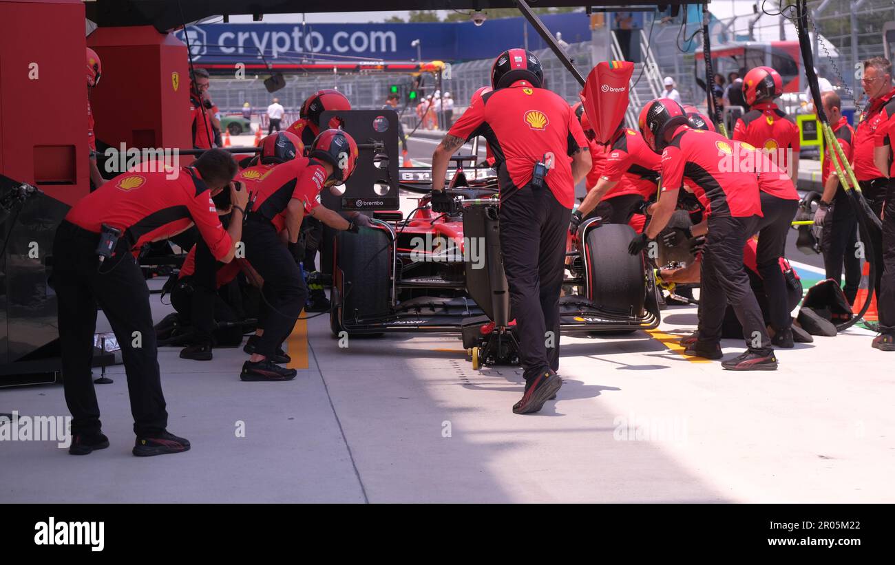 Miami, FL, USA. 6th May, 2023. MAY 6th, 2023: Ferrari Pit Crew during ...