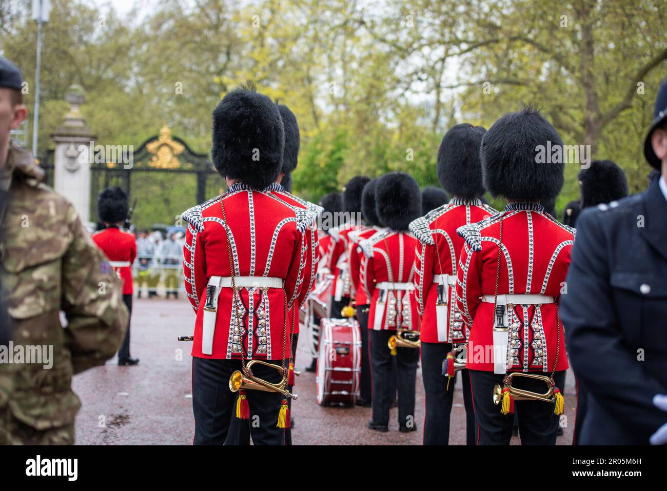 London, UK. 06th May, 2023. The military procession marches towards ...