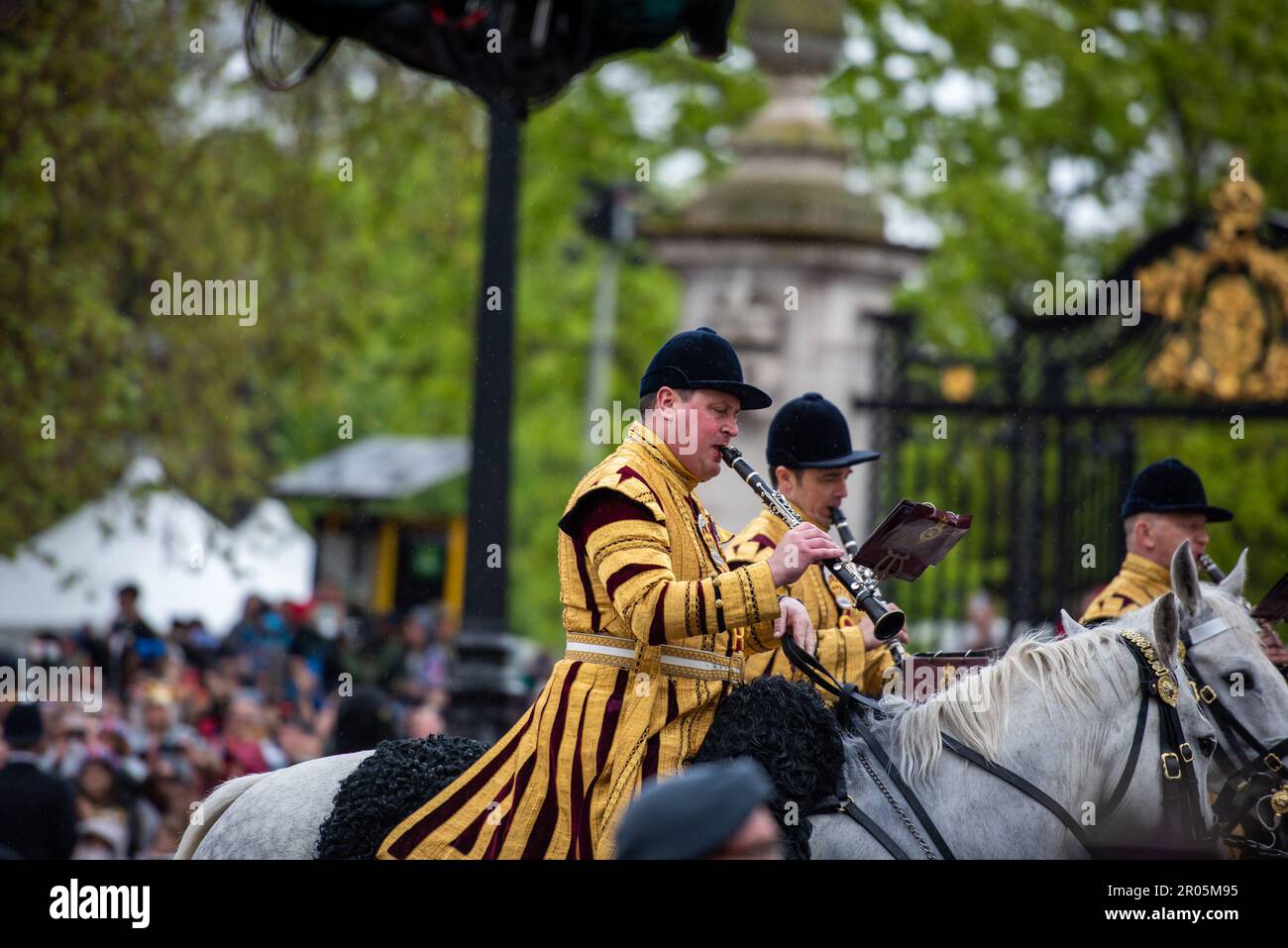 London, UK. 06th May, 2023. The military procession marches towards ...