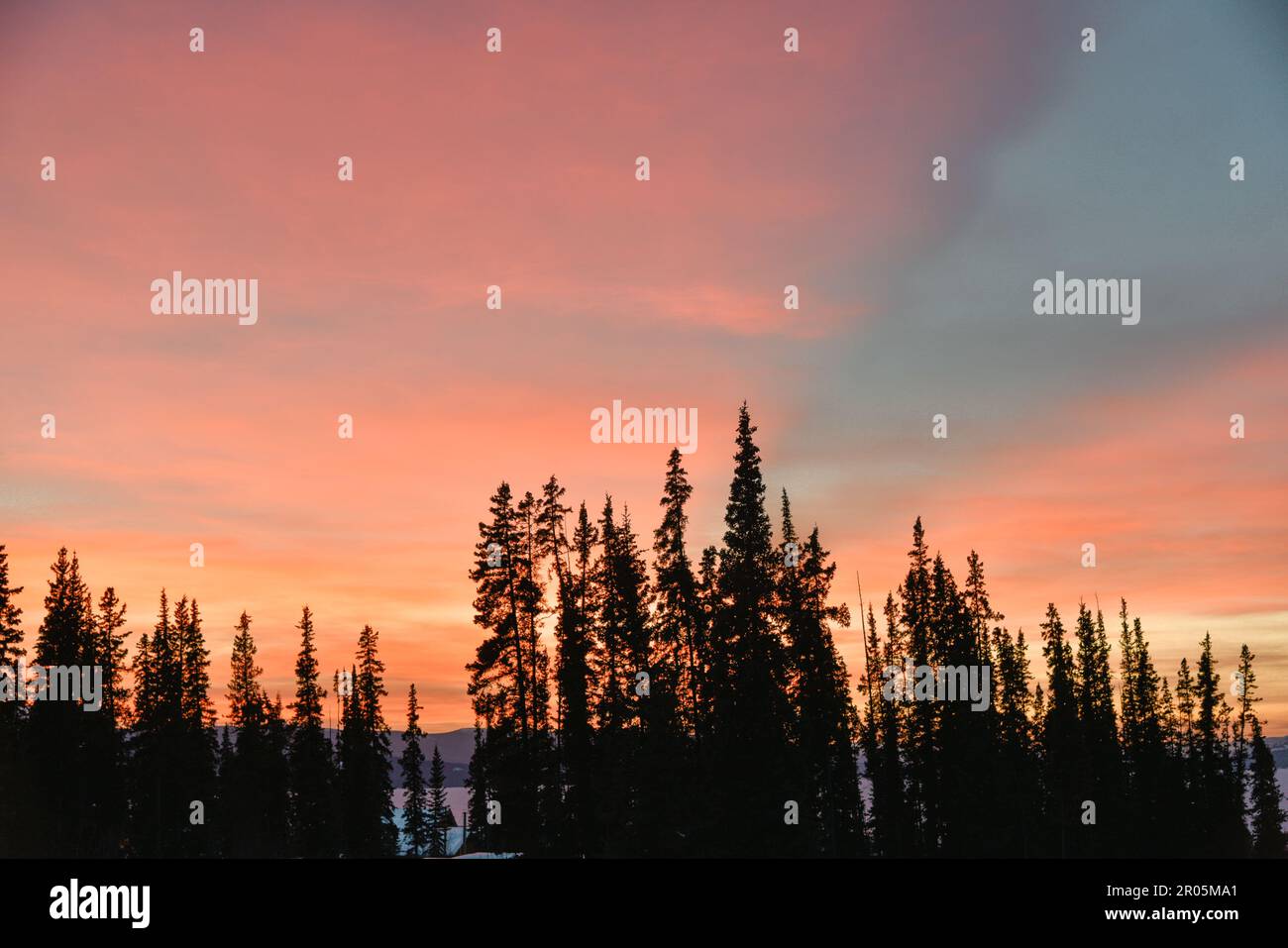 Incredible sunset views in winter season from northern Canada with ...