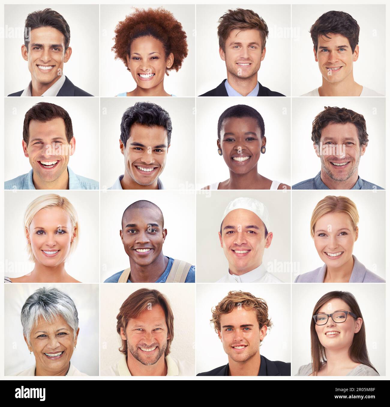 Diversity, face and collage portrait of happy people in a community ...