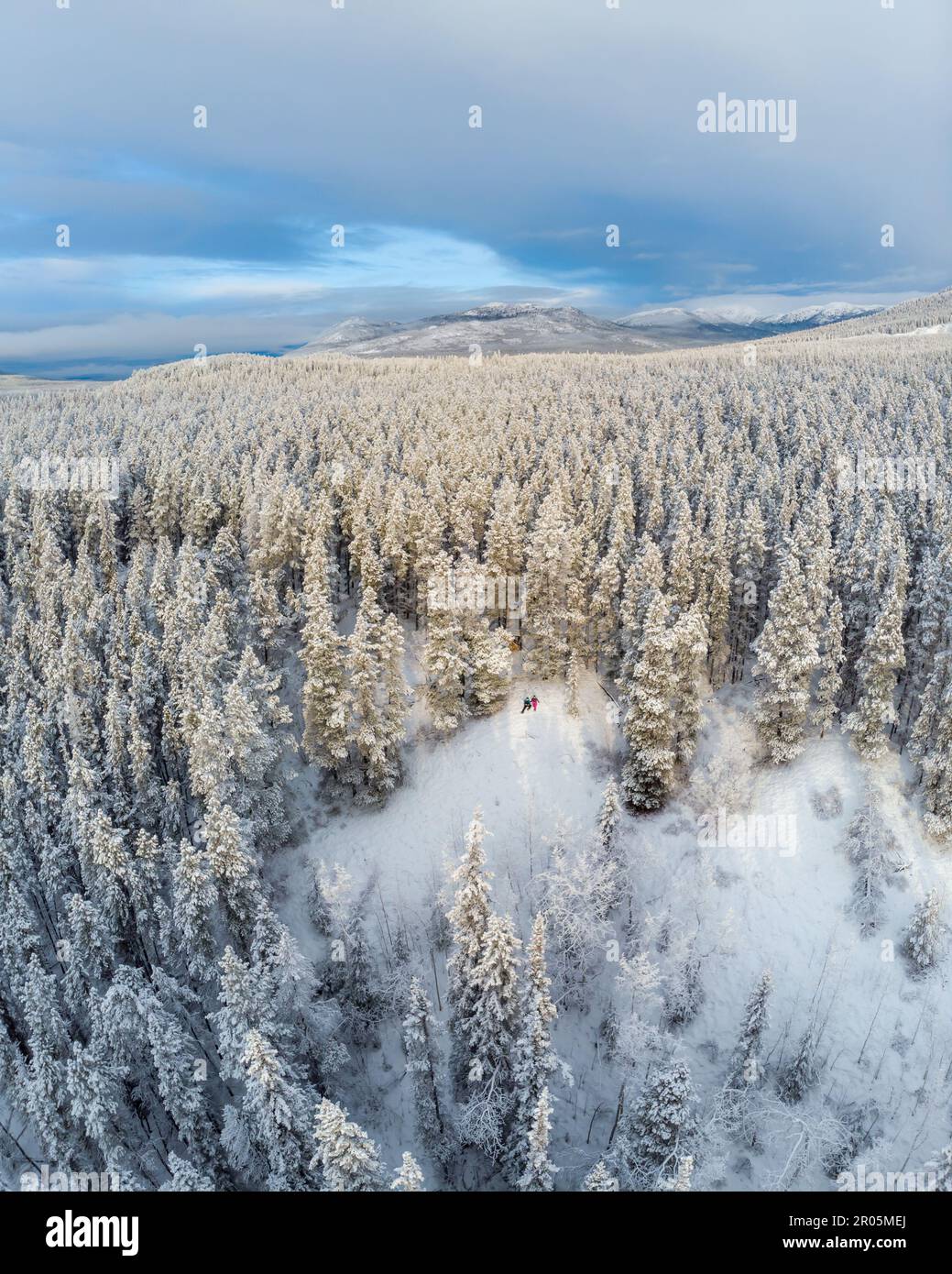 Incredible mountain scenery in Yukon Territory during winter time with ...