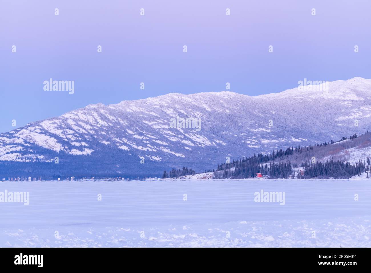 Incredible mountain scenery in Yukon Territory during winter time with ...