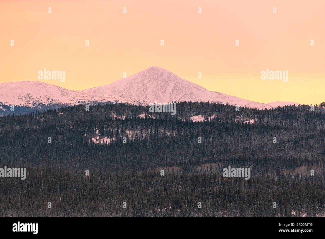 Incredible northern Canadian landscape during winter with snow capped ...