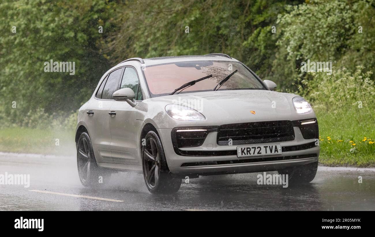 Stony Stratford,Bucks,UK - May 6th 2023. 2022 grey PORSCHE MACAN S-A ...