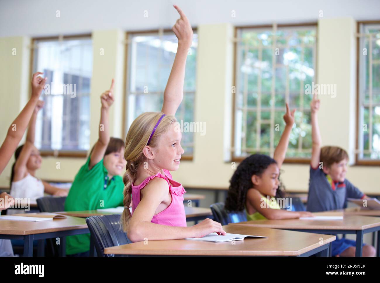 Excited Student Raising Hand
