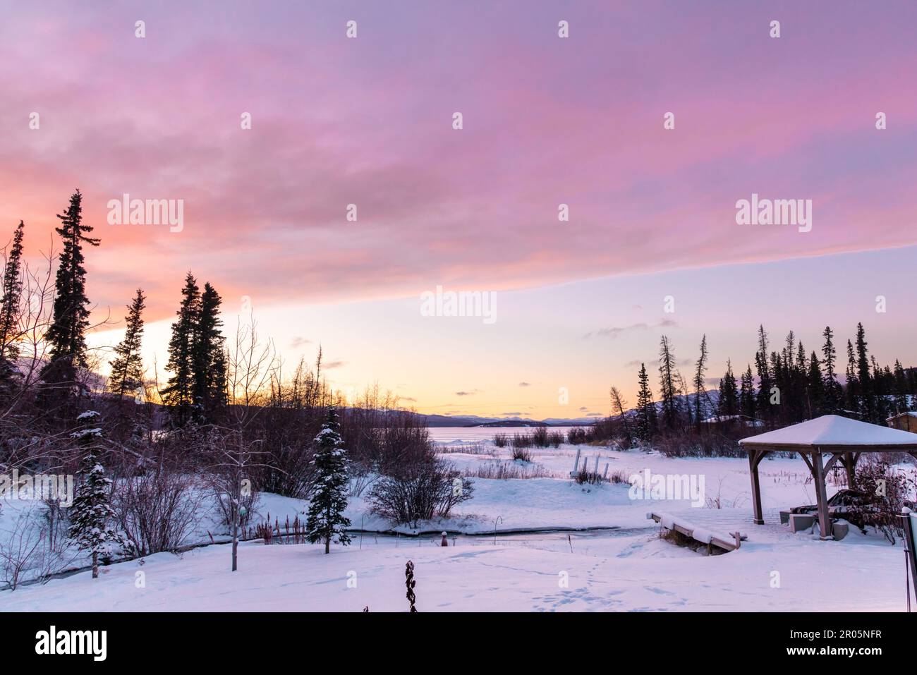 Stunning winter arctic sunrises seen during deep winter in northern ...