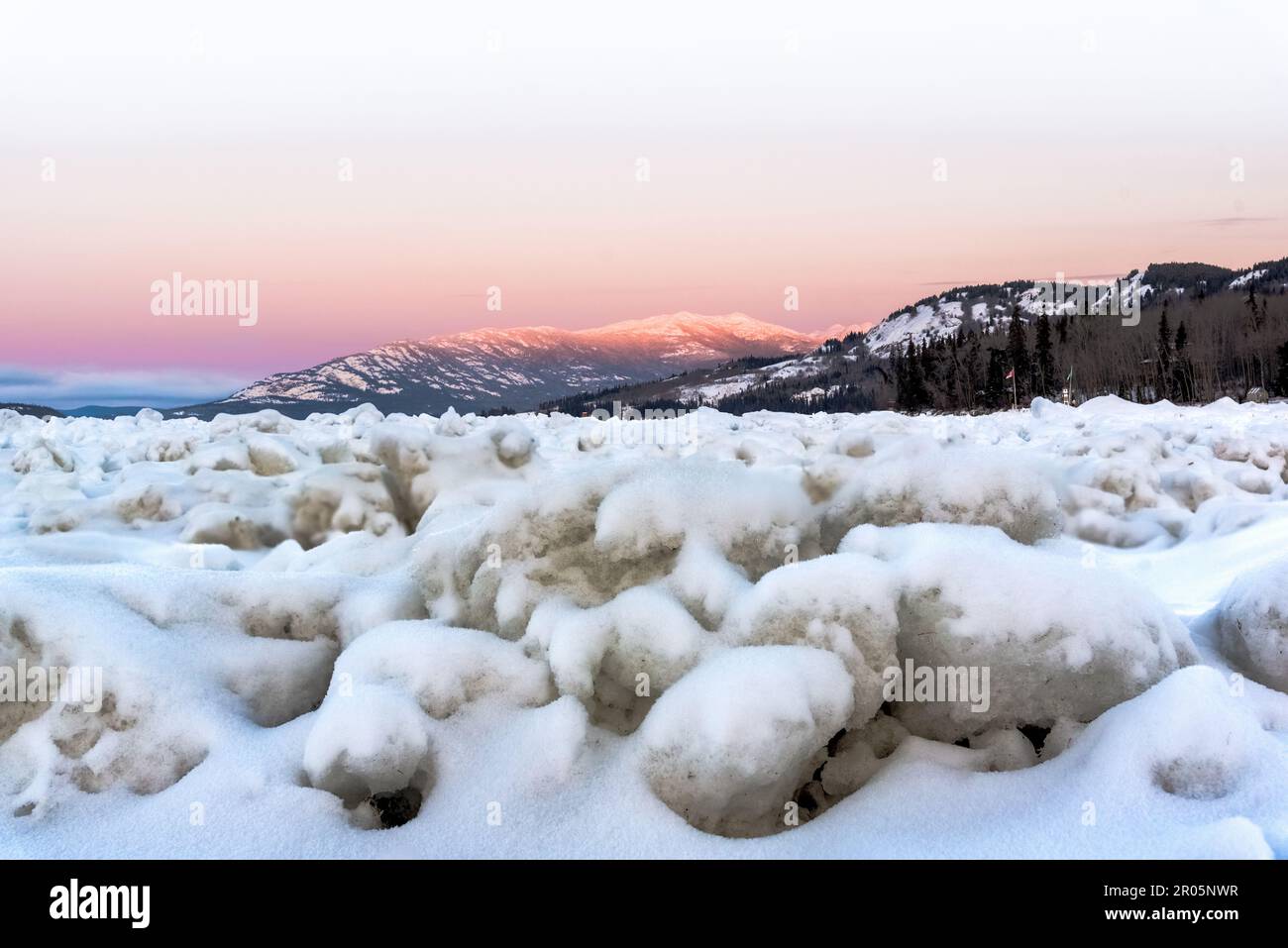 Incredible northern Canadian landscape during winter with snow capped ...