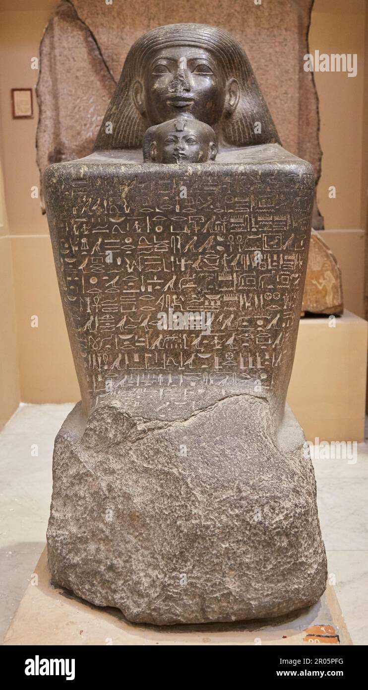 Charming Block Statue of Senmut and Queen Hatshepsut's Daughter at ...