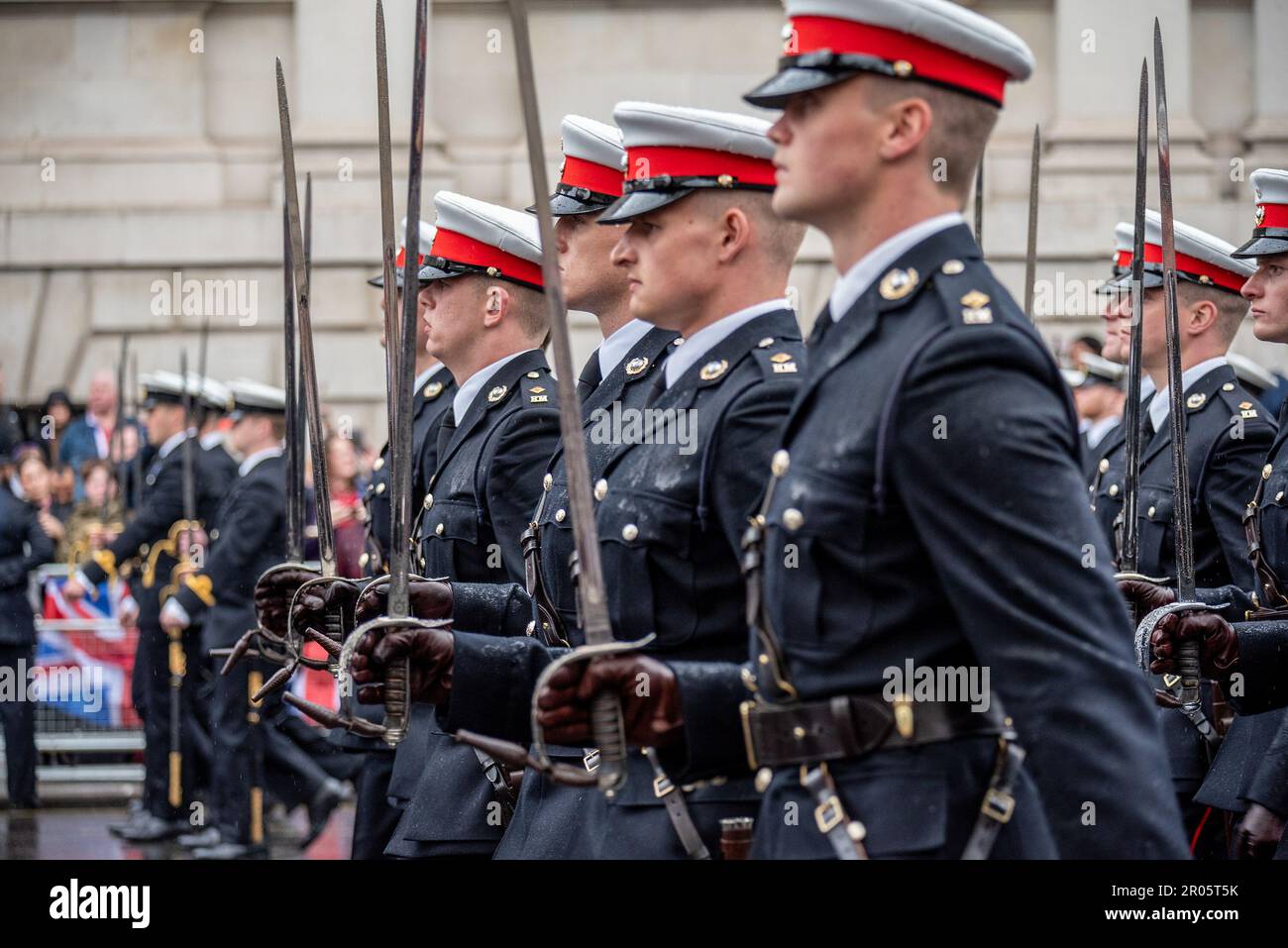 London, UK. 06th May, 2023. After the coronation the soldiers lead the ...