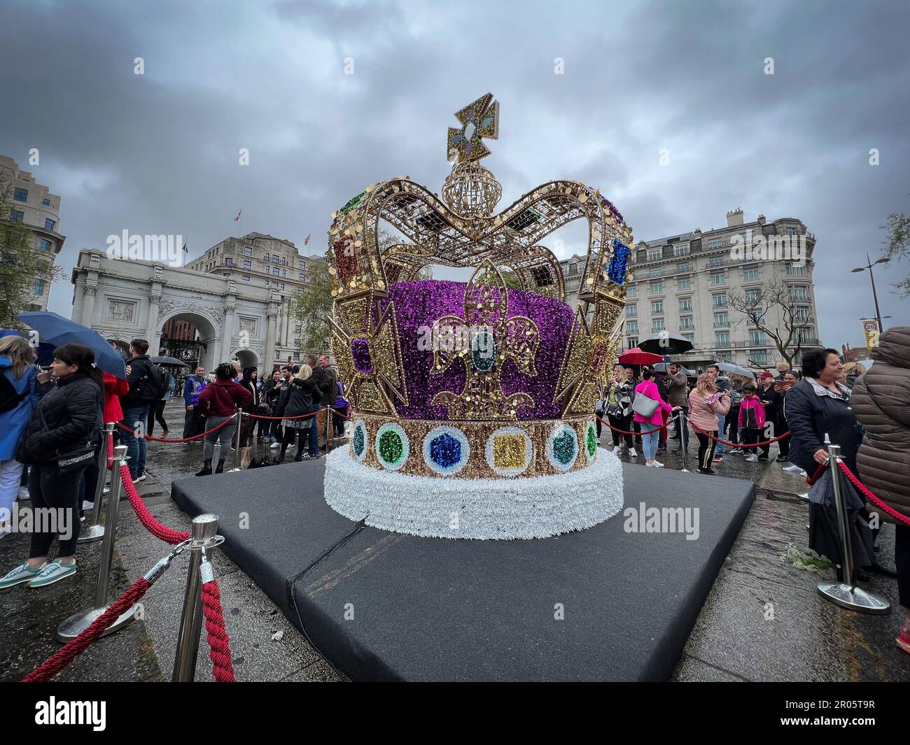 London, UK. 06th May, 2023. A symbolic crown was displayed in Marble ...