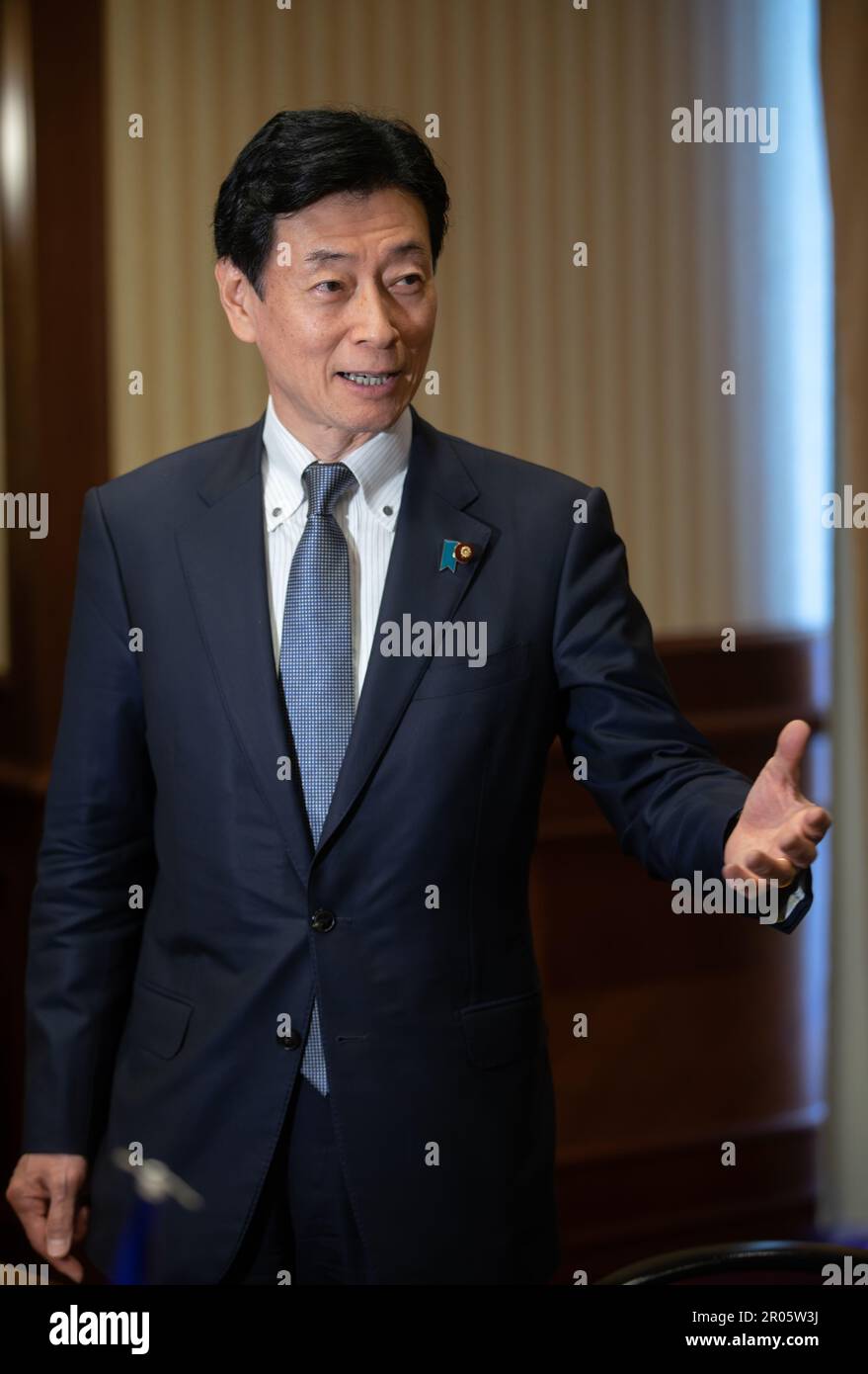 Bucharest, Romania. 6th May, 2023: Yasutoshi Nishimura, the Minister of ...
