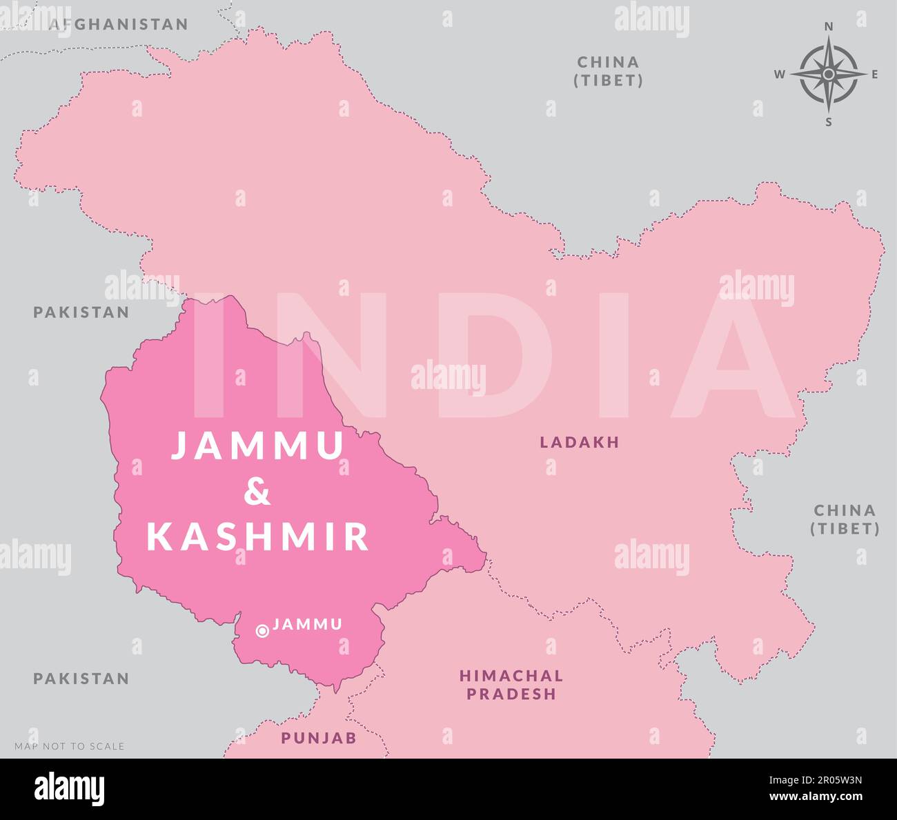 Jammu and kashmir map Stock Vector Images - Alamy