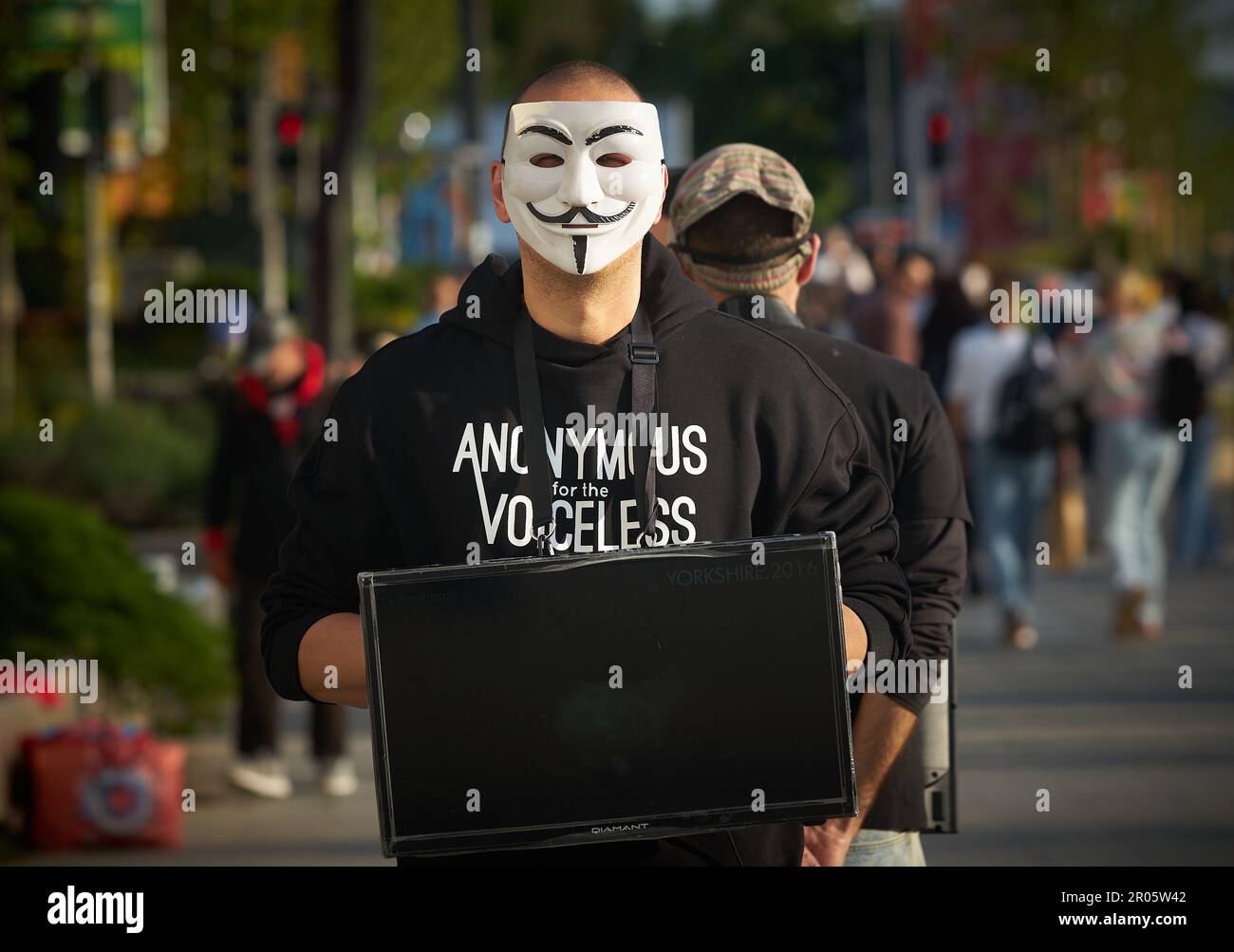 Bucharest, Romania. 6th May, 2023: Members of Anonymous for the ...