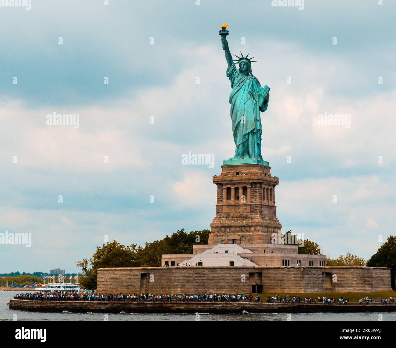 A scenic shot of the iconic Statue of Liberty in New York City, with ...