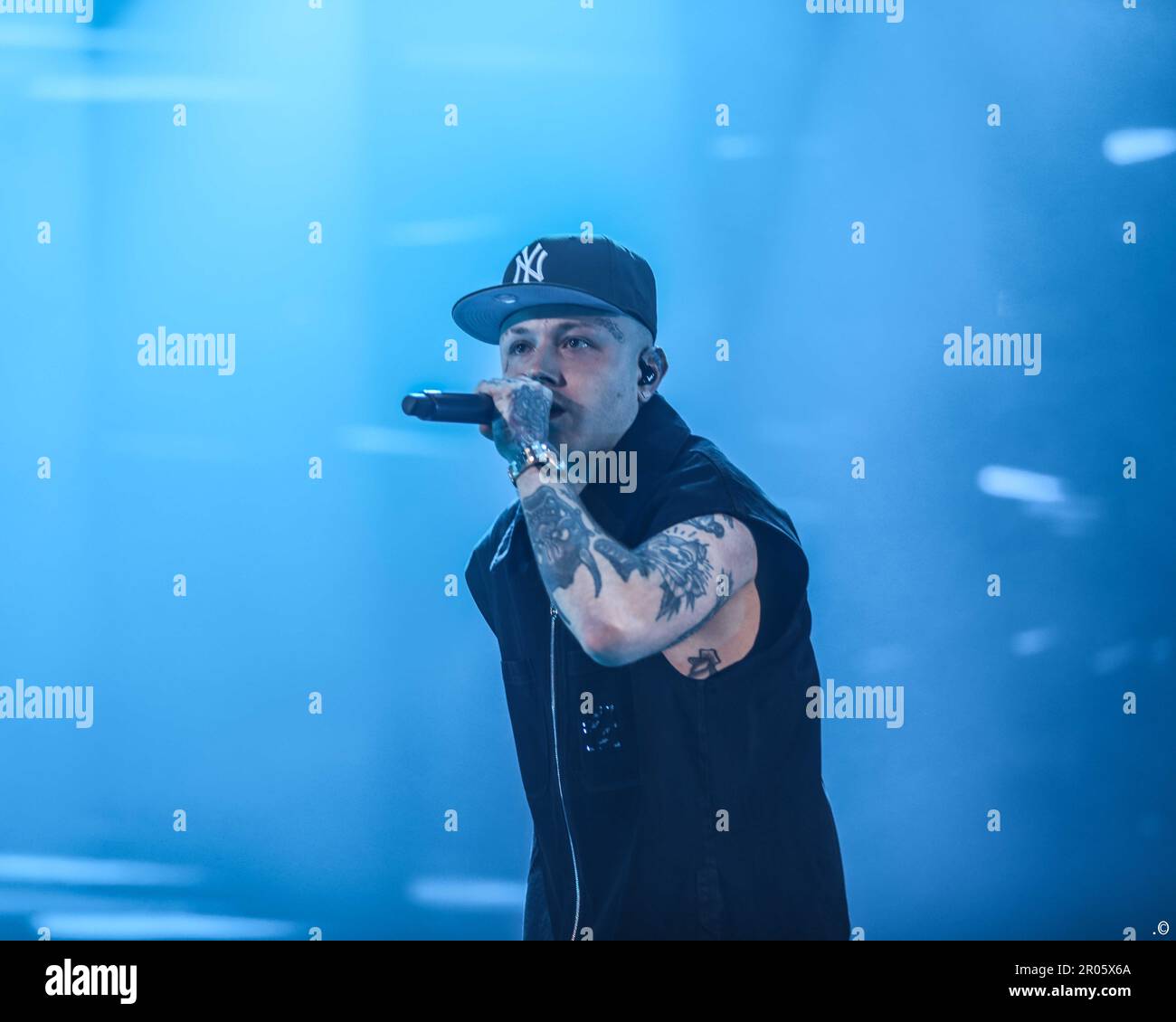 Unipol Arena, Casalecchio di Reno, Italy, May 06, 2023, Lazza during ...