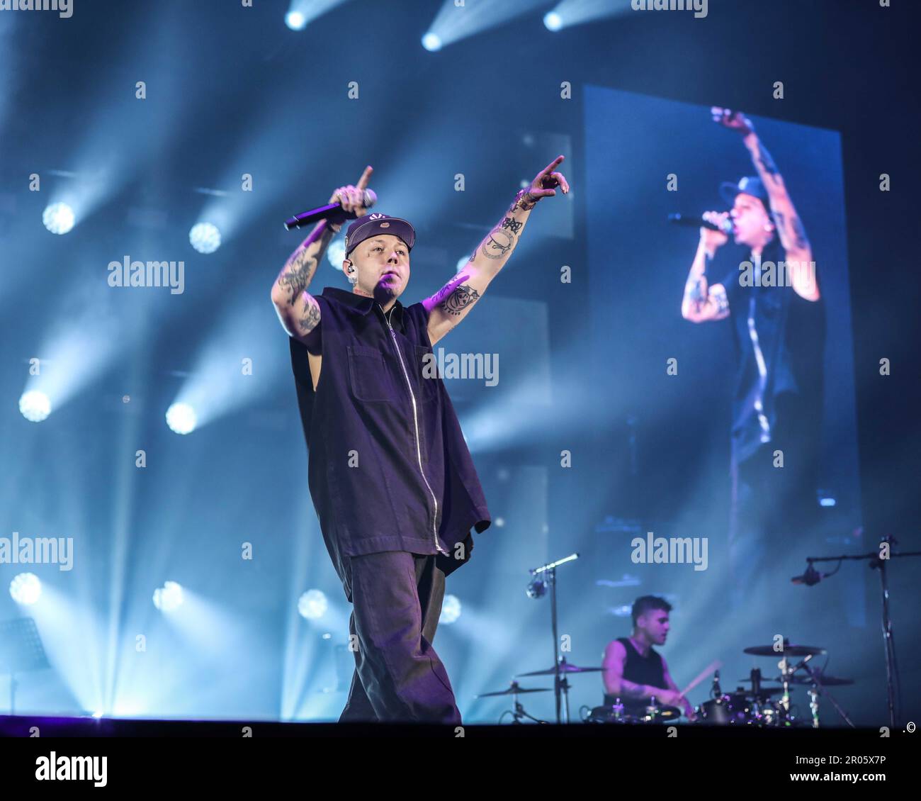 Unipol Arena, Casalecchio di Reno, Italy, May 06, 2023, Lazza during ...