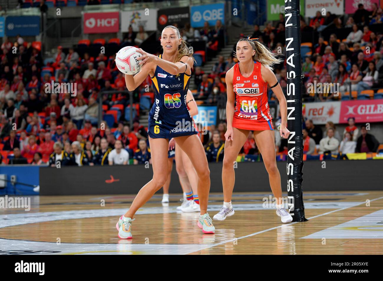 Cara Koenen of the Lightning in action during the Super Netball Round 8 ...