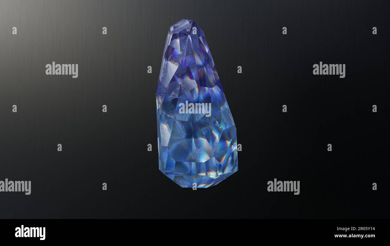 Magic crystal with dispersion photorealistic 3D rendering on metal ...