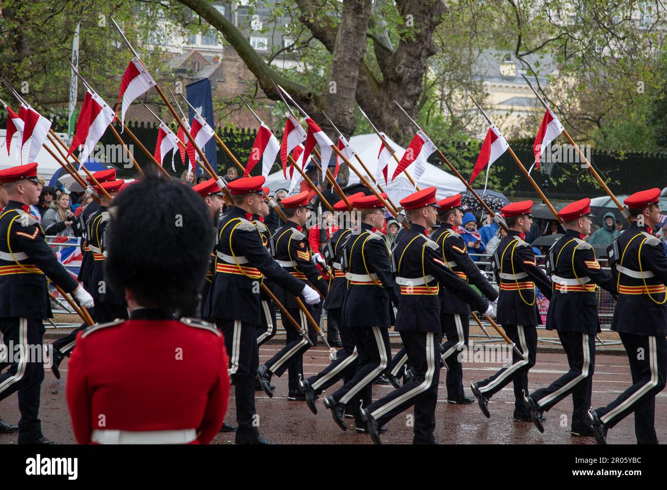 London, UK. 6th May 2023. The Royal Lancers are part of the procession ...