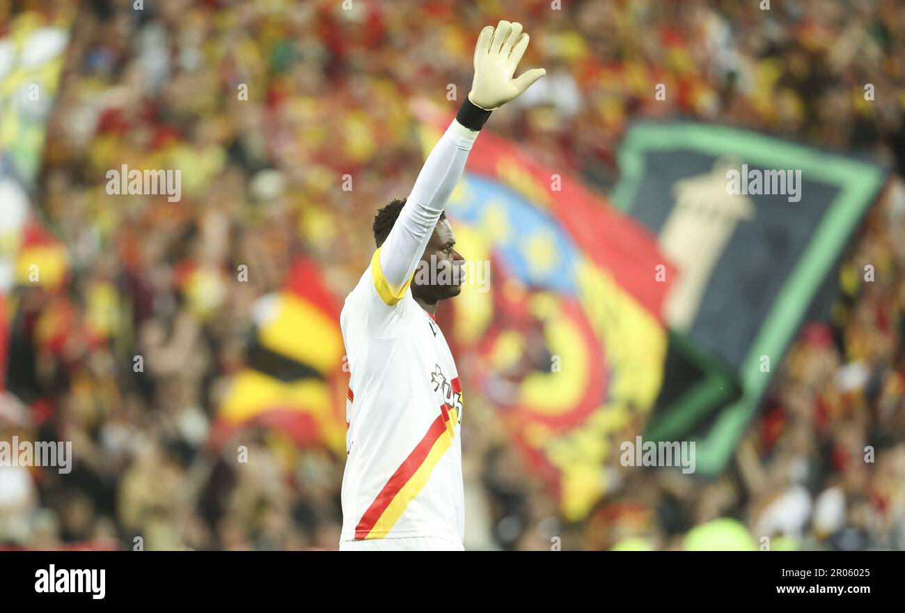 Lens goalkeeper Brice Samba during the French championship Ligue 1 ...