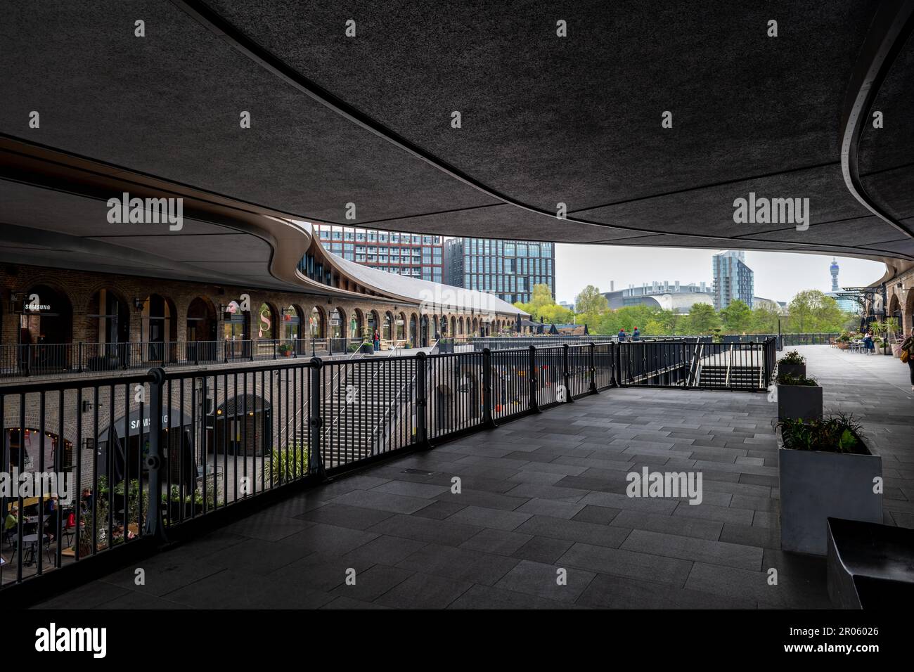 London. UK- 05.04.2023. Retail units and spaces within Samsung KX ...