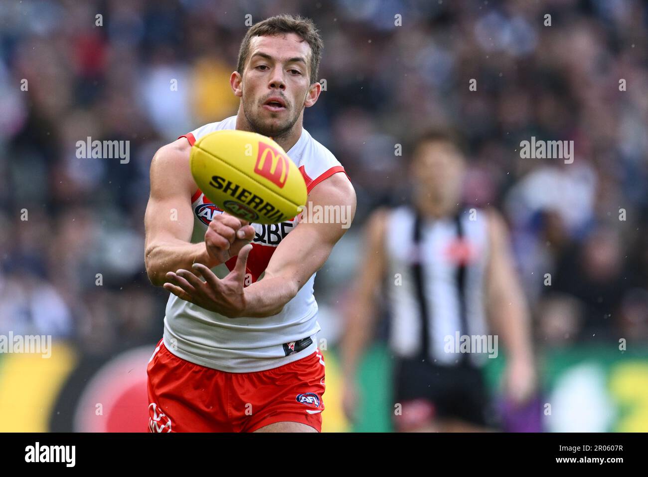 Oliver Florent of the Swans during the AFL Round 8 match between the ...