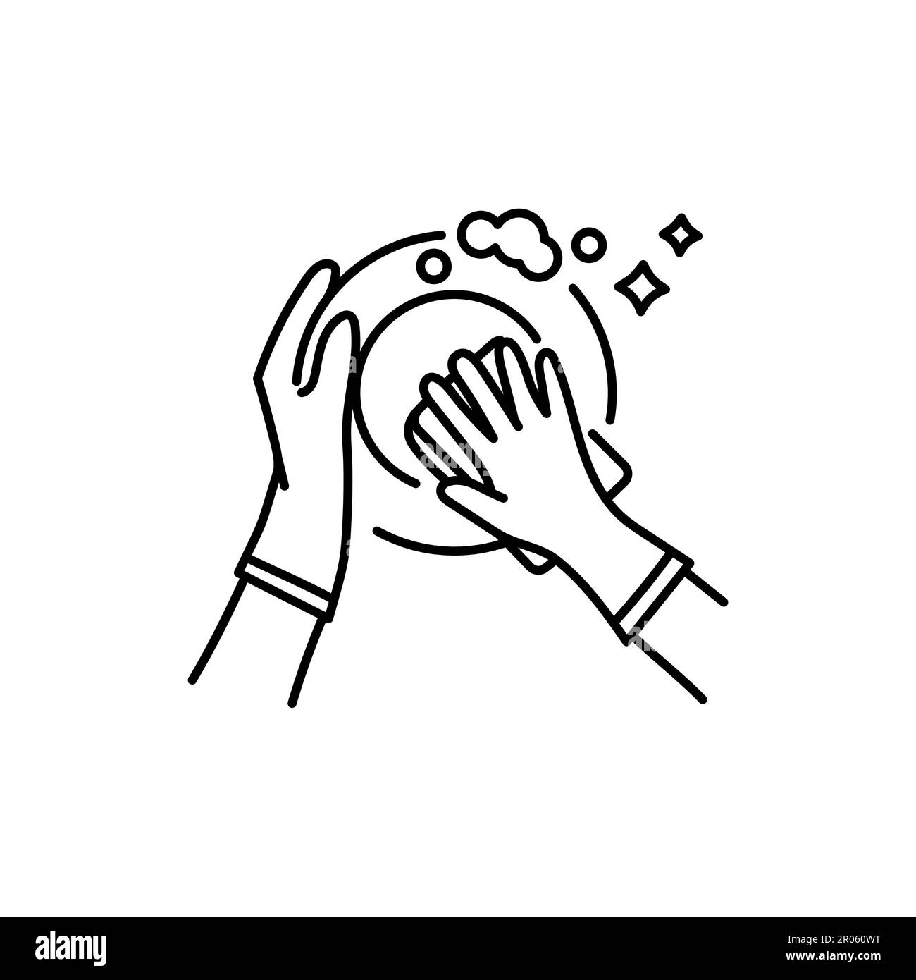 Wash the dishes black line icon. Pictogram for web page, mobile app ...