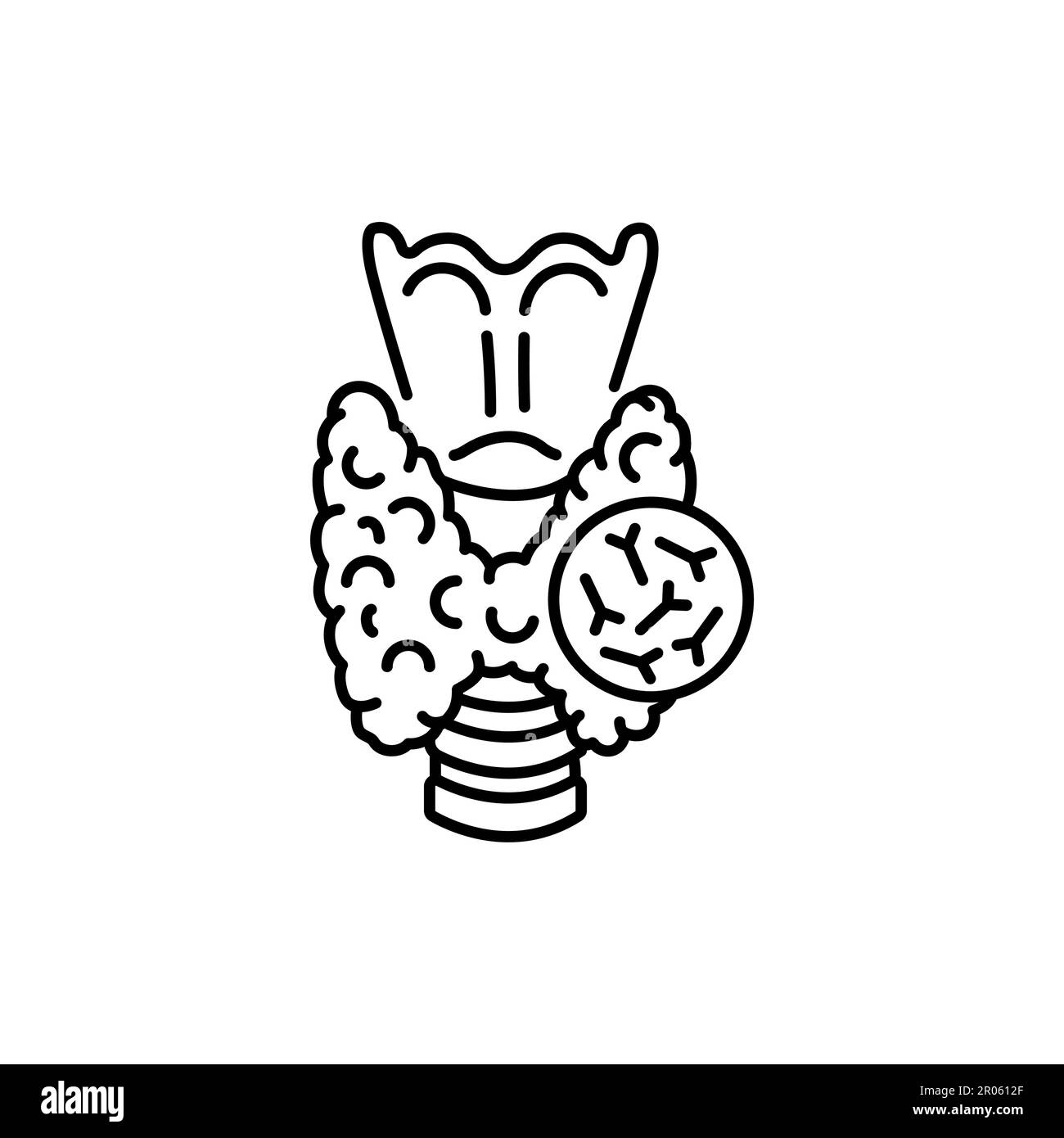Thyroid black line icon. Autoimmune diseases. Pictogram for web page ...