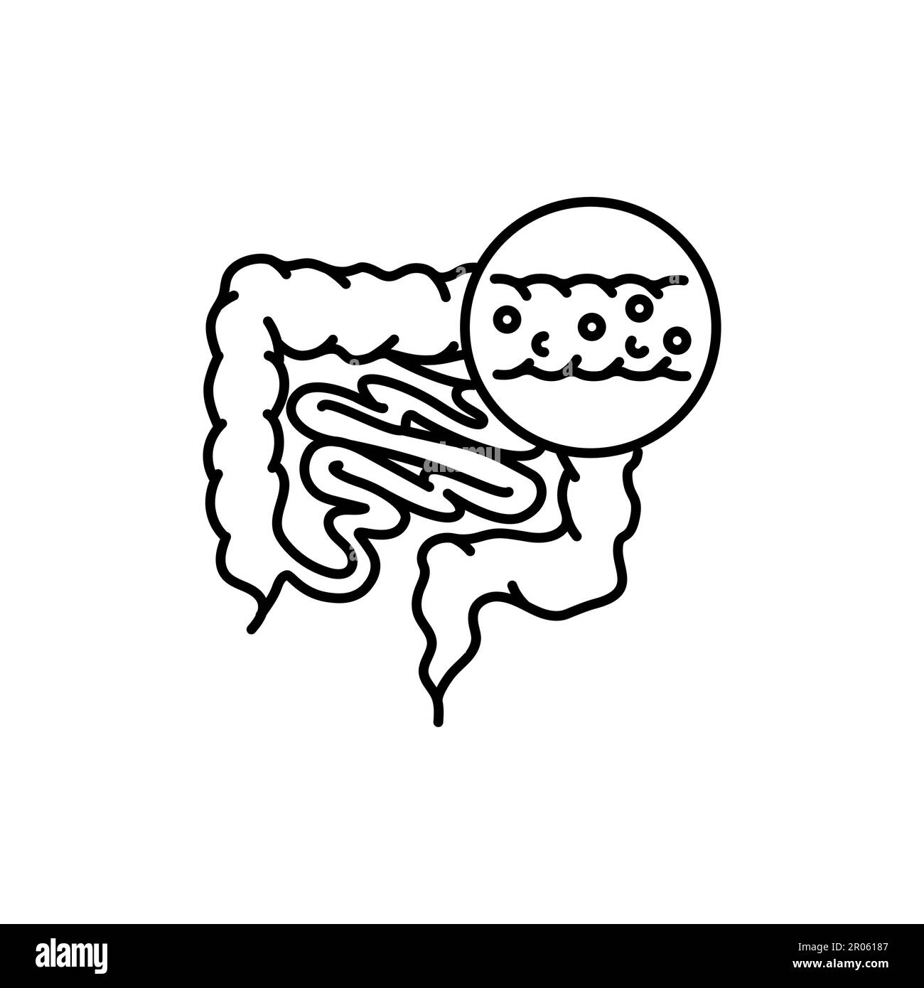 Ulcerative colitis black line icon. Autoimmune diseases. Pictogram for ...