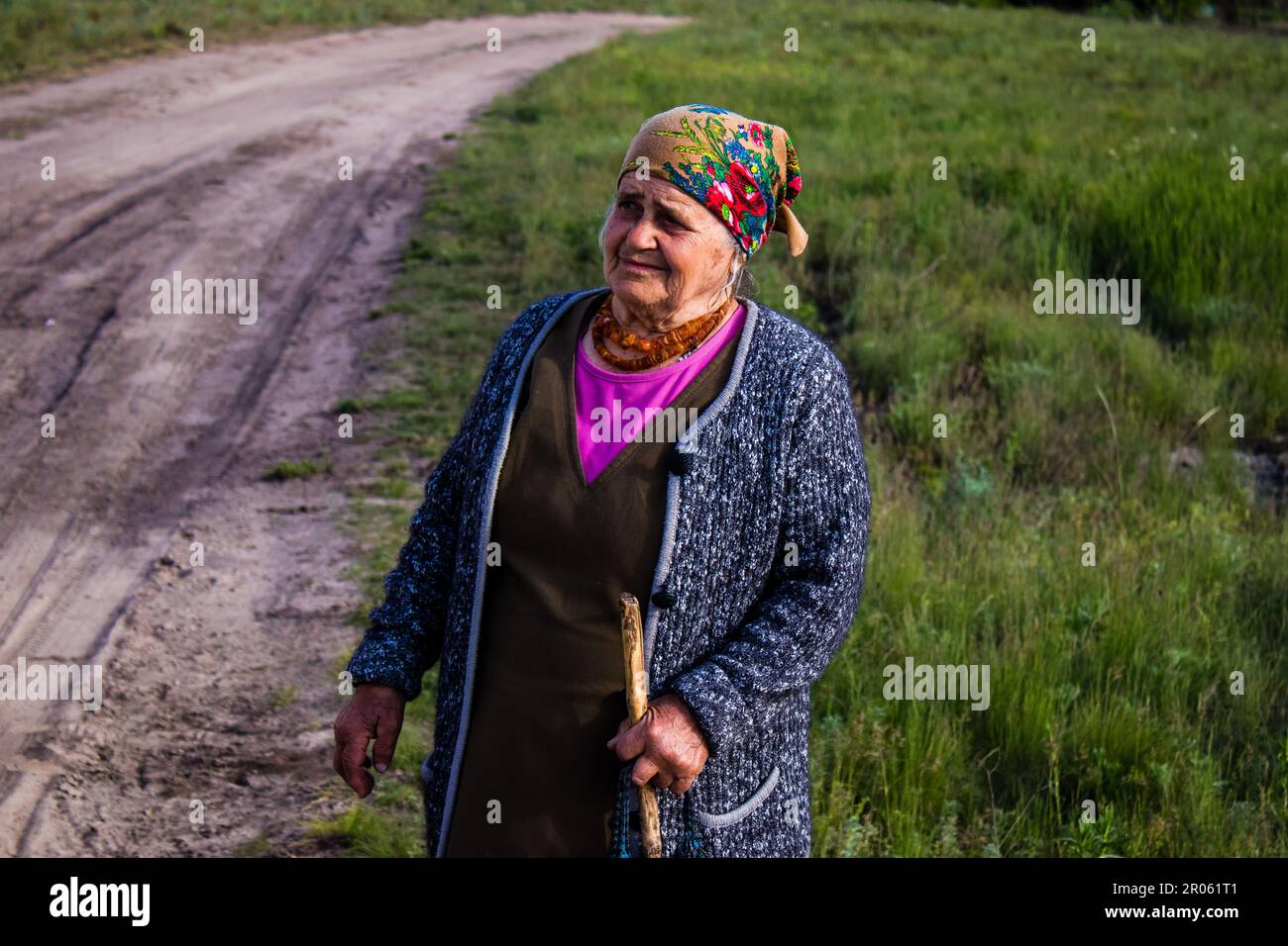 Residents of the village of Yampil, Donetsk Oblast in Ukraine. People ...