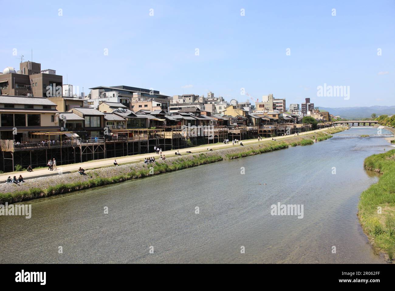 Kamo River and old town in Kyoto, Japan Stock Photo - Alamy