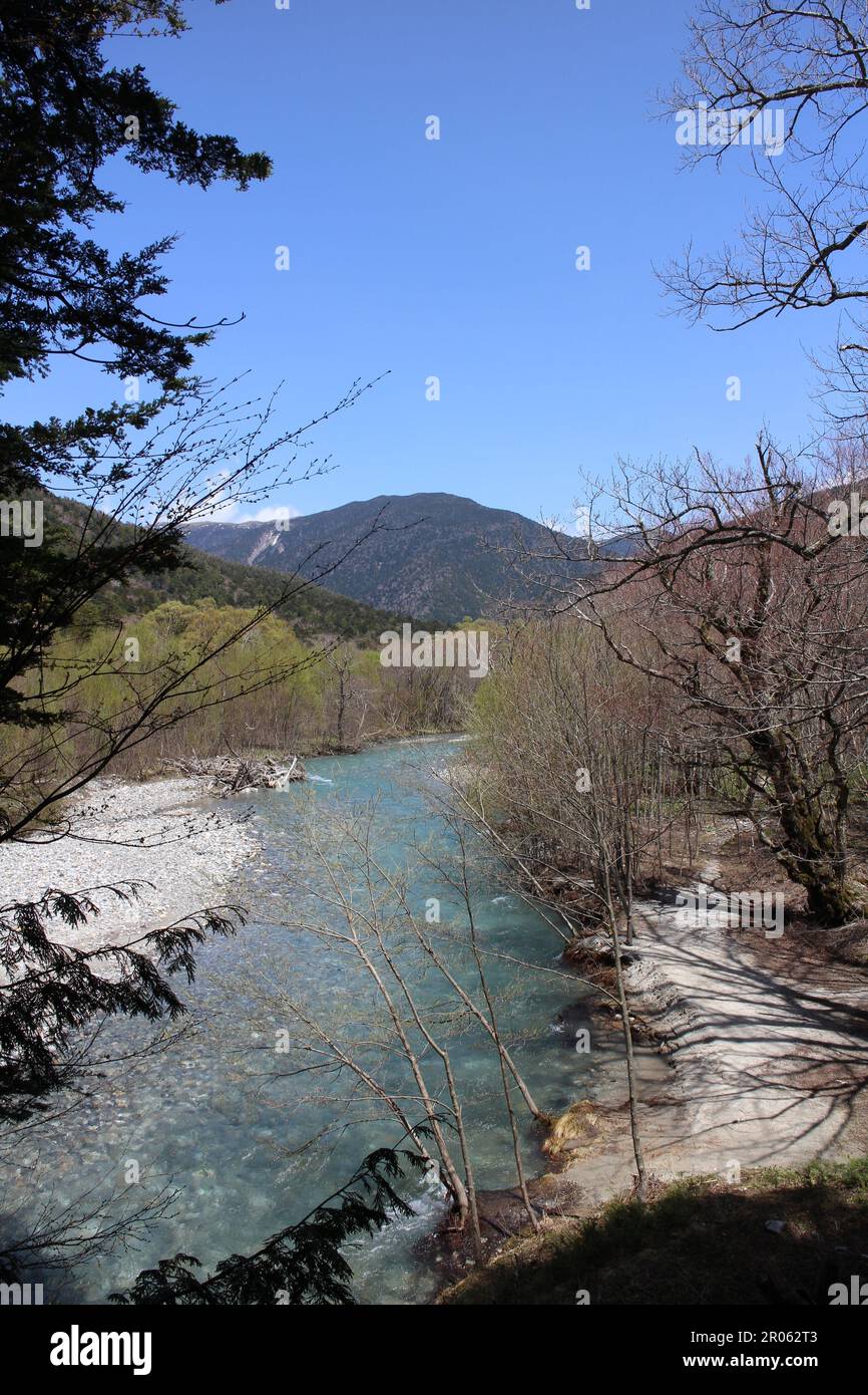 The clear Azusa River in Kamikochi, Japan Stock Photo - Alamy