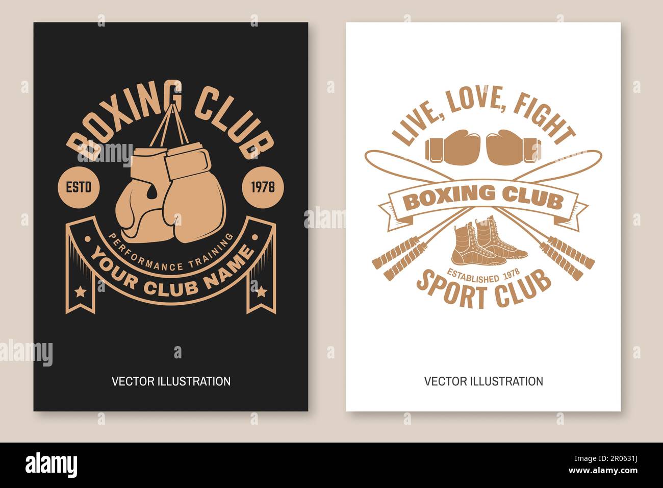 Set of Boxing club badge, logo design. Vector illustration. For Boxing ...
