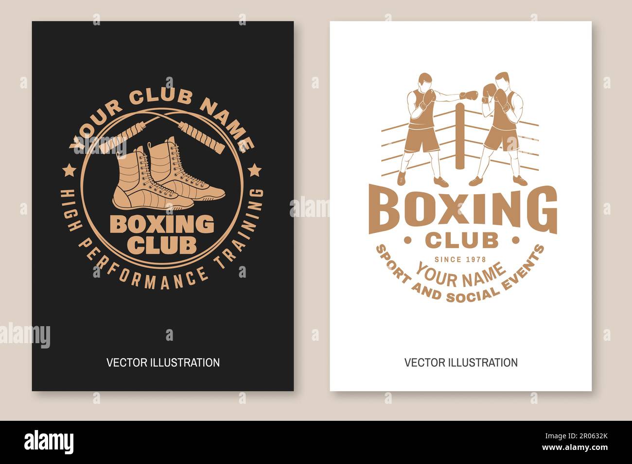 Set of Boxing club badge, logo design. Vector illustration. For Boxing ...