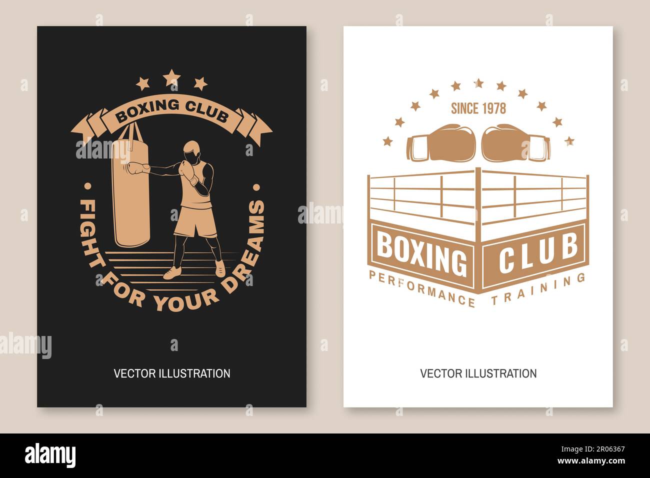 Set of Boxing club badge, logo design. Vector illustration. For Boxing ...