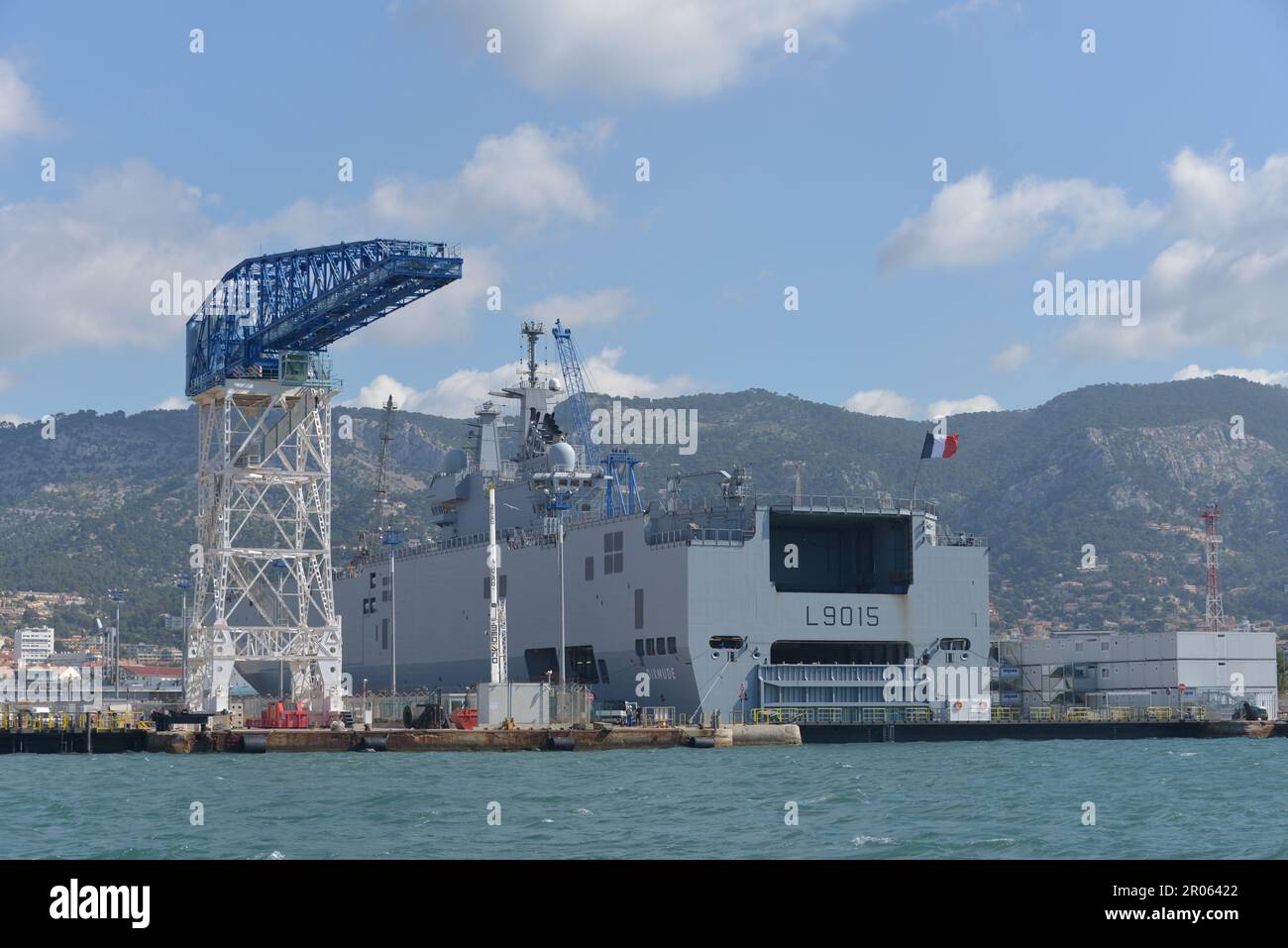Dixmude transport of French navy barges in dry dock Stock Photo - Alamy