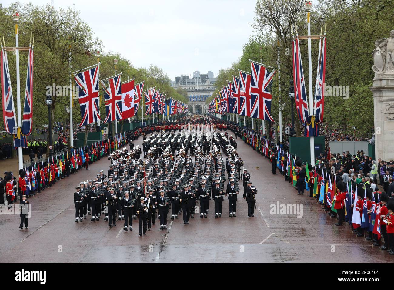 LONDON, ENGLAND - MAY 06: The military procession, the largest of its ...