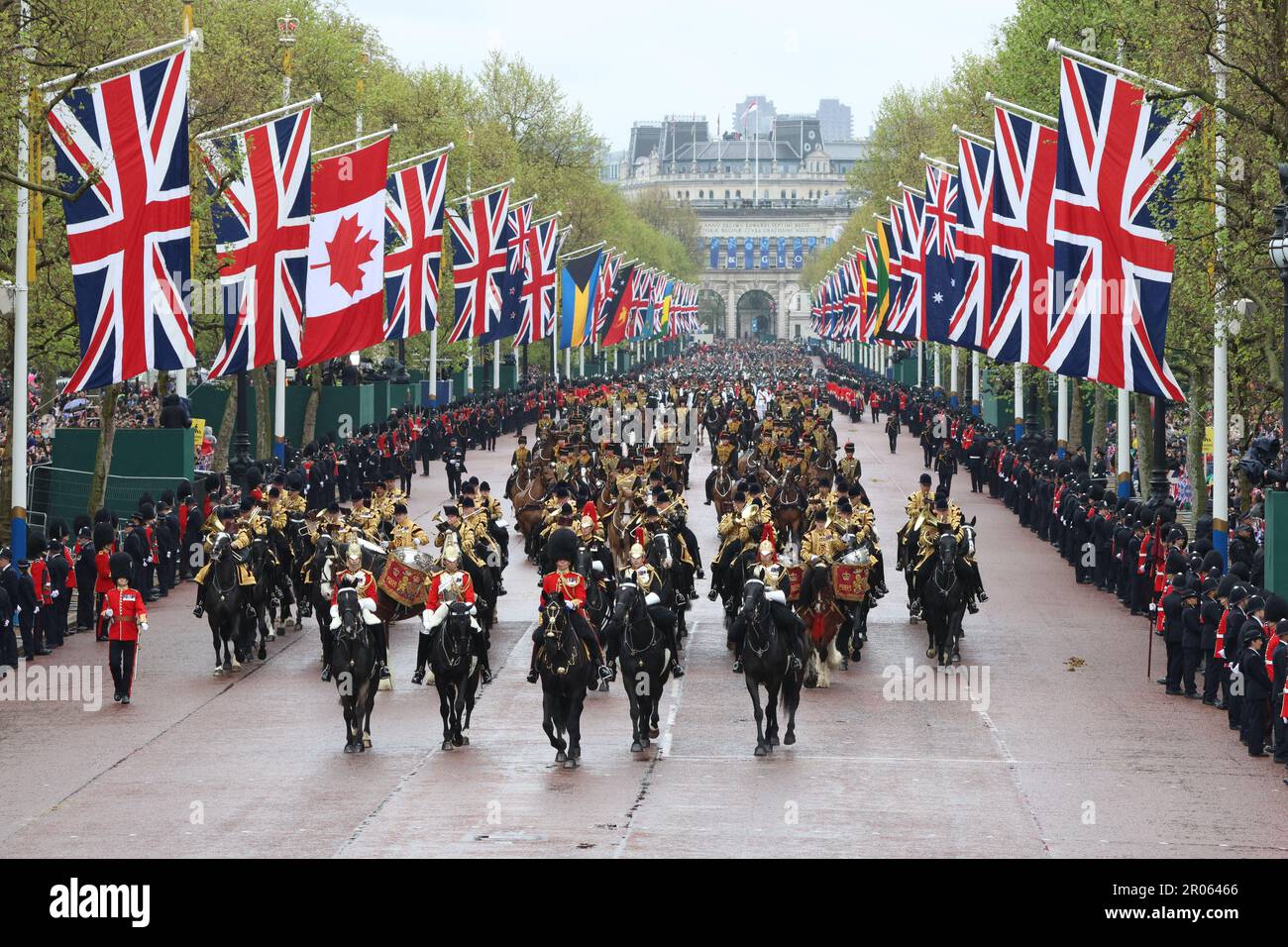 LONDON, ENGLAND - MAY 06: The military procession, the largest of its ...