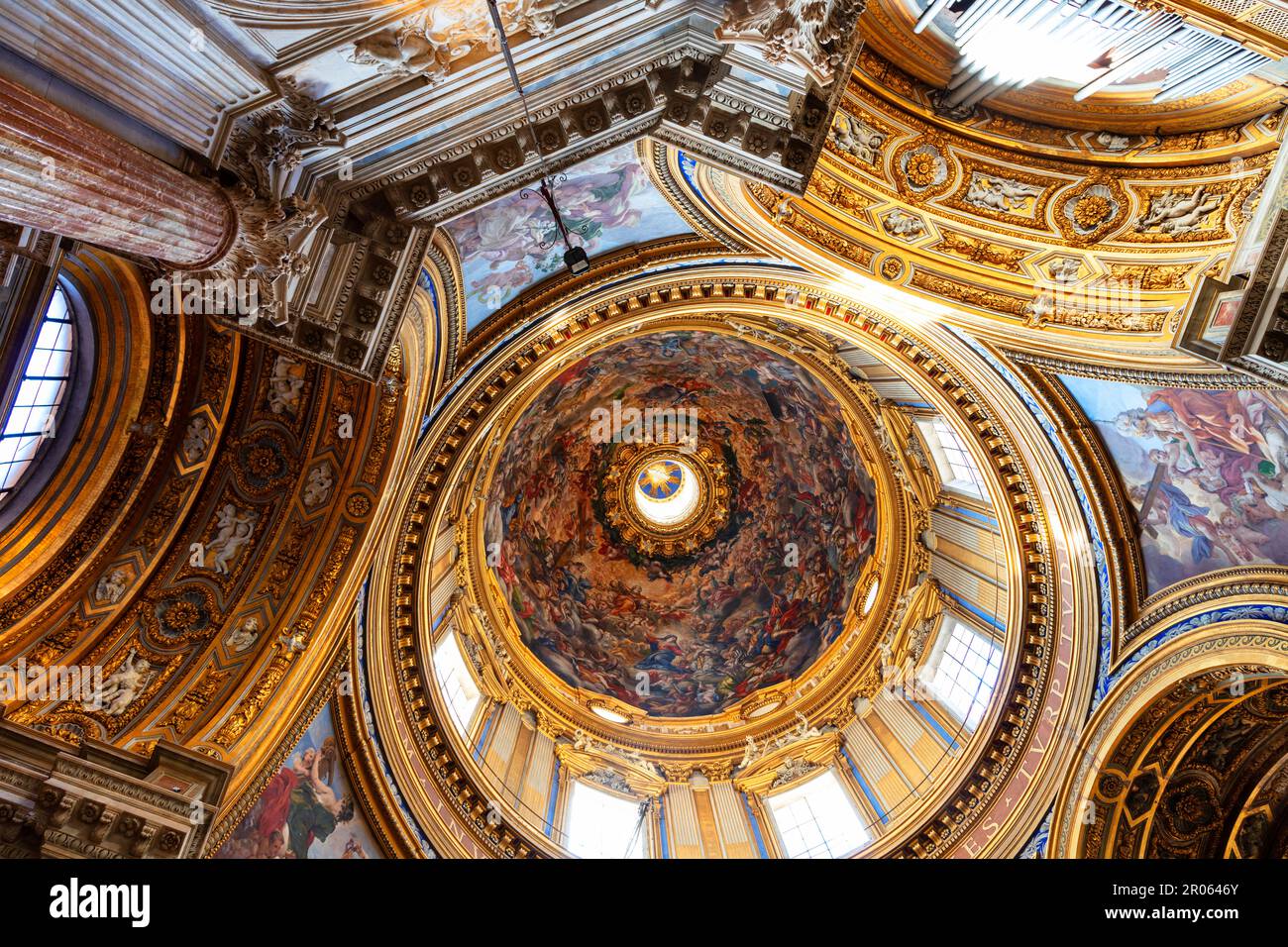 Ceiling with cupola and frescoes, Church of Sant' Agnese in Agone ...