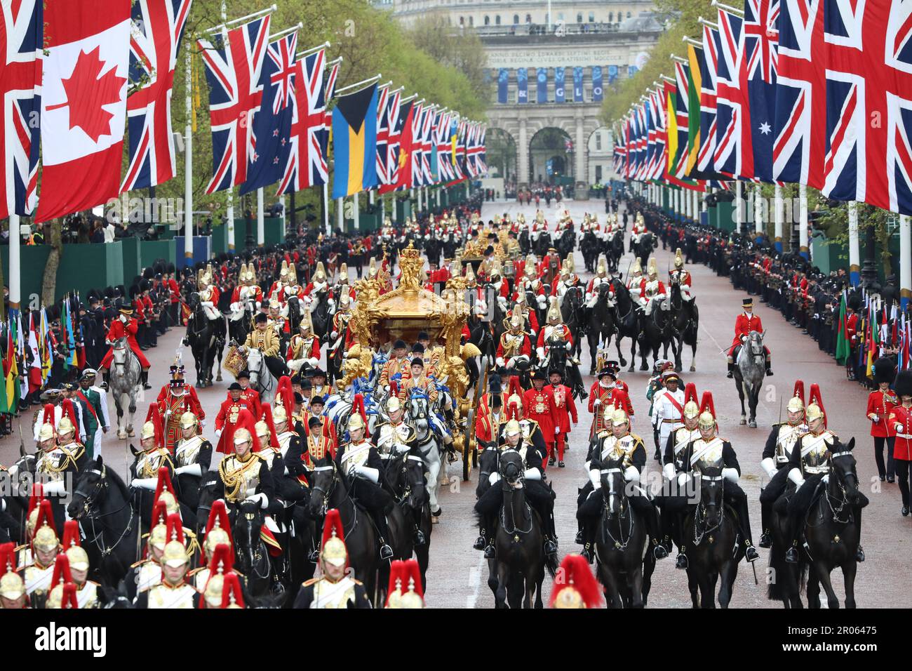 LONDON, ENGLAND - MAY 06: The military procession, the largest of its ...