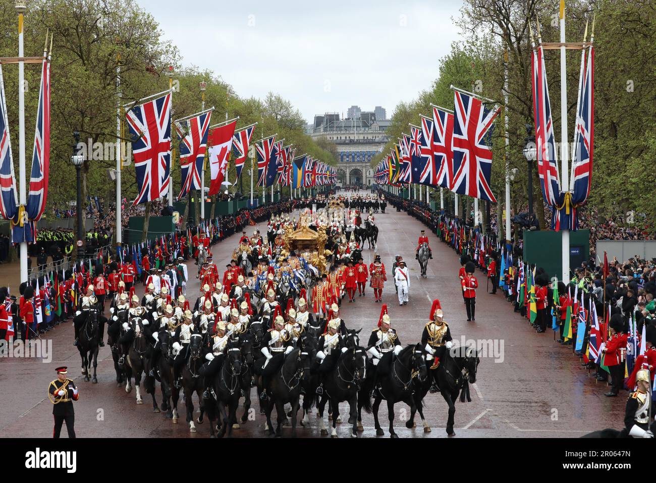 LONDON, ENGLAND - MAY 06: The military procession, the largest of its ...