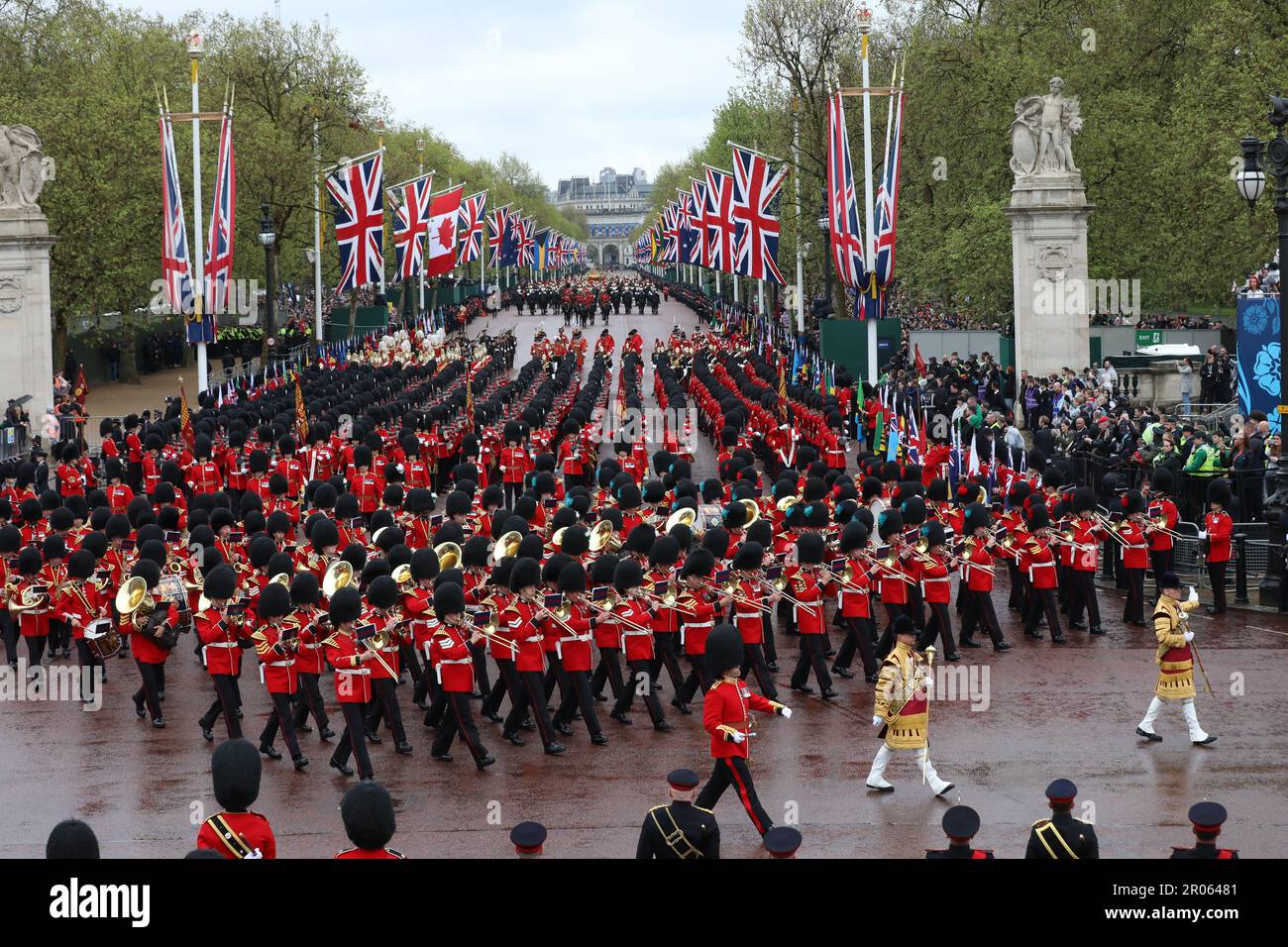 LONDON, ENGLAND - MAY 06: The military procession, the largest of its ...