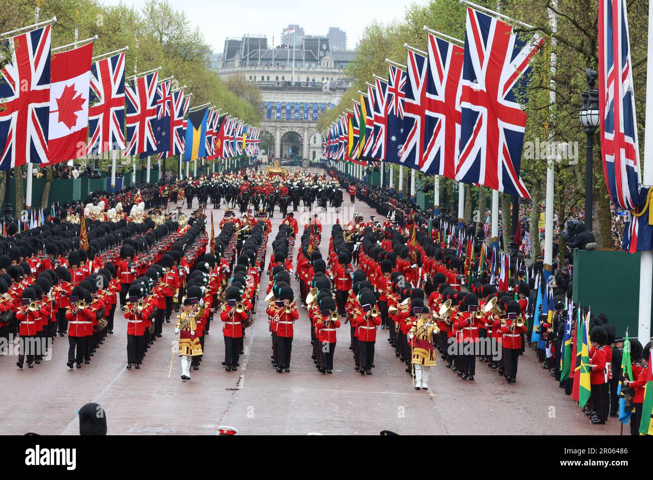 LONDON, ENGLAND - MAY 06: The military procession, the largest of its ...